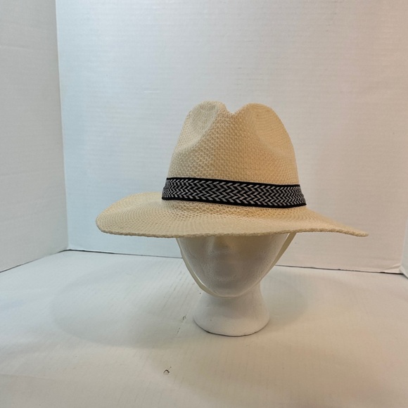 Accessories | Stylish Cream Fedora Hat With Black Band | Poshmark